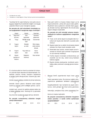 TYT EGZERSİZ YAYINLARI 2.DENEME 2023-2024
